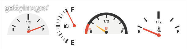 Set of Fuel gauge scales. Fuel meter. Fuel indicator. Gas tank gauge ...
