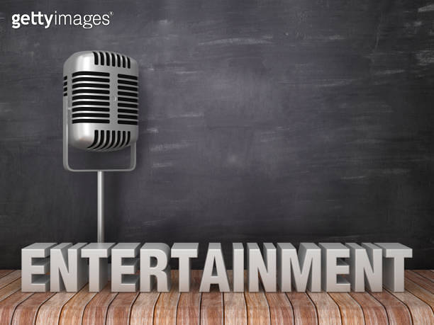 Microphone with ENTERTAINMENT Word - 3D Rendering 이미지 (1221402828) - 게티 ...
