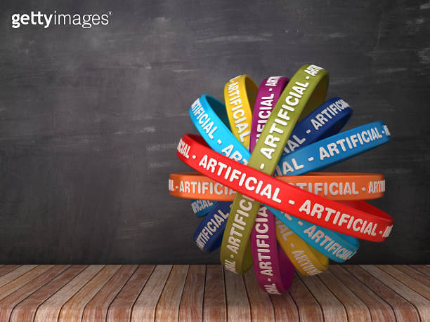 Circular Ribbons with ARTIFICIAL Word - 3D Rendering (1203067726) 일러스트 ...