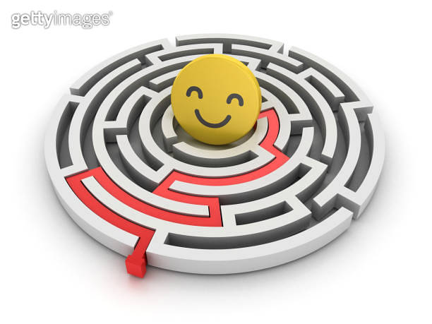 Circular Maze with Smile Emoticon - 3D Rendering (1197331911) 일러스트, 무료 ...
