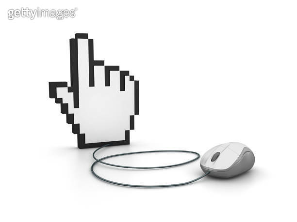 Hand Cursor with Computer Mouse - 3D Rendering 이미지 (1216334356) - 게티이미지뱅크
