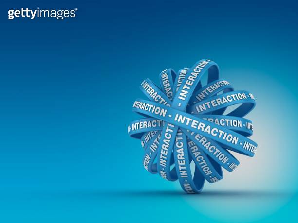 Circular Ribbons with INTERACTION Word - 3D Rendering (1198718663) 일러스트 ...