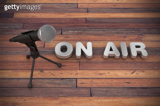 Microphone with ON AIR Word - 3D Rendering (1200374558) - 게티이미지뱅크