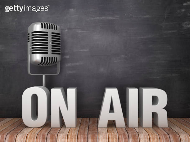 Microphone with ON AIR Word - 3D Rendering (1200375617) - 게티이미지뱅크