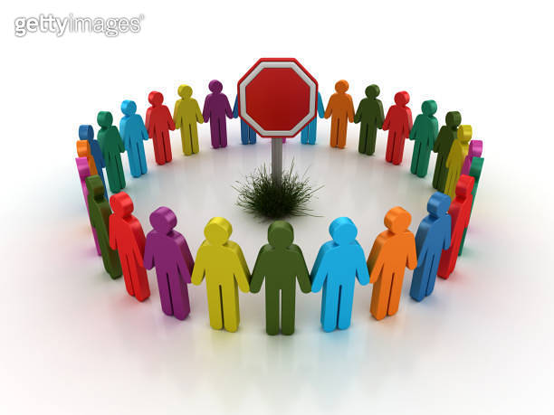 EMPTY Road Sign with Pictogram Teamwork People - 3D Rendering ...