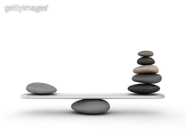 Seesaw Scale with Stones - 3D Rendering 이미지 (1197365569) - 게티이미지뱅크