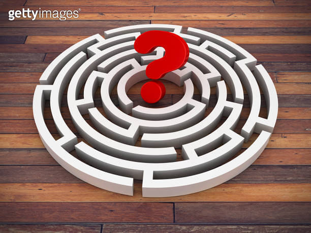 Circular Maze with Question Mark - 3D Rendering 이미지 (1197336127) - 게티이미지뱅크