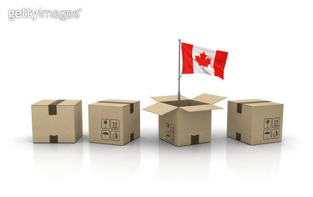 CANADIAN Flag in Cardboard Box - 3D Rendering (1207723309) 일러스트, 무료 ...
