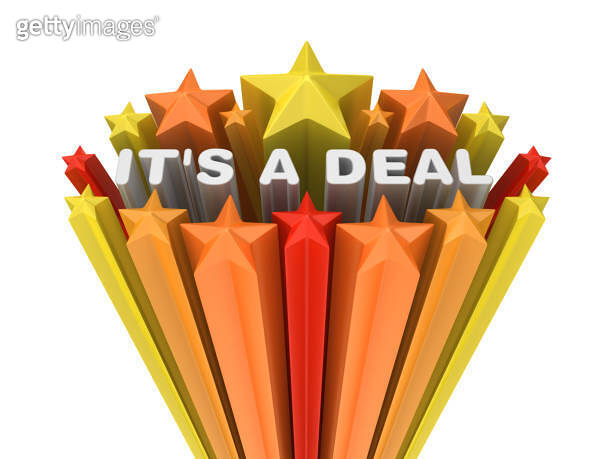 Colorful Stars with IT'S A DEAL Phrase - 3D Rendering 이미지 (1205758765 ...