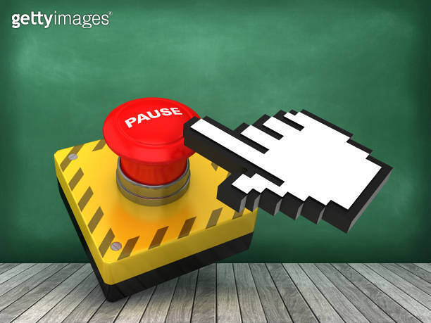 PAUSE Push Button on Chalkboard Background - 3D Rendering (1221460025 ...