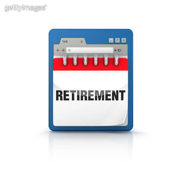 Web Browser with RETIREMENT Calendar - 3D Rendering 이미지 (1214786564 ...