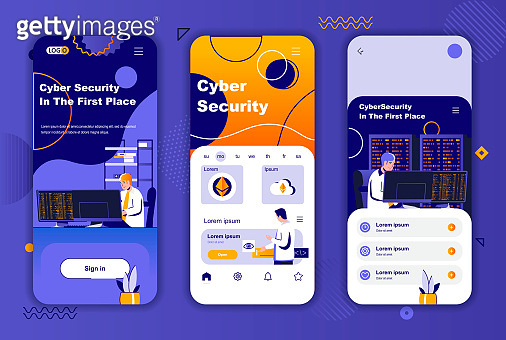 Cyber security unique design kit for social networks stories ...