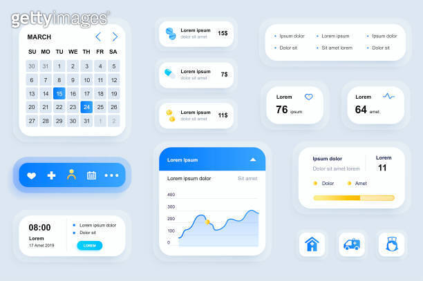 GUI elements for medicine mobile app. Online medical services in clinic ...