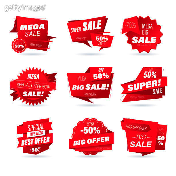 Set of retail sale badge. Shopping stickers 이미지 (1253090802) - 게티이미지뱅크