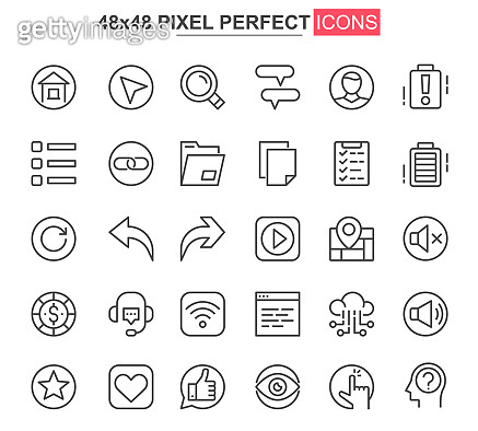 User interface thin line icon set. Organization and management outline ...