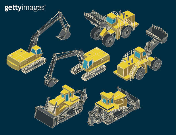 Construction Heavy Equipment isometric Set 이미지 (1202139023) - 게티이미지뱅크