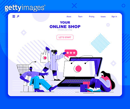 Online shopping landing page vector template. Fashion boutique, clothes ...