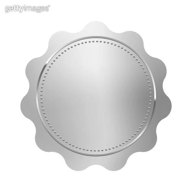 Silver stamp isolated on white background. Luxury seal. Vector design ...