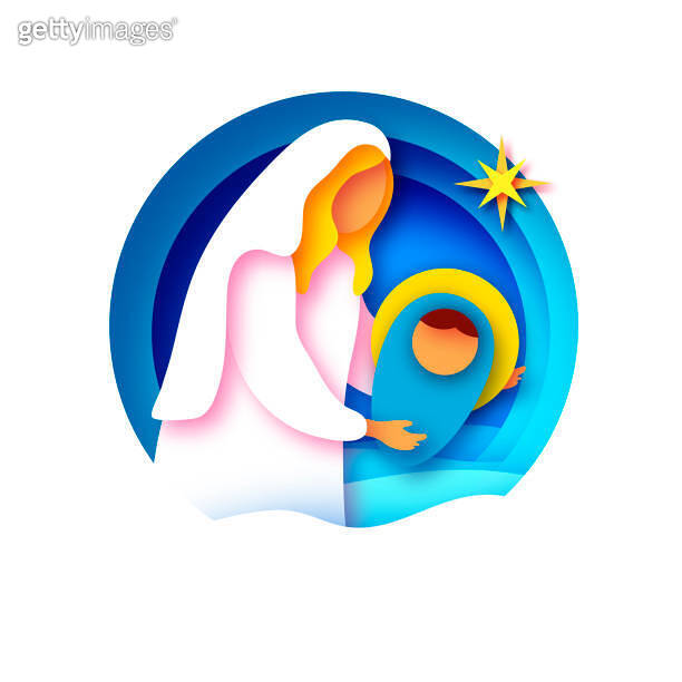 Baby Jesus Christ. Holy Child and Mary. Birth of Christ.Star of ...