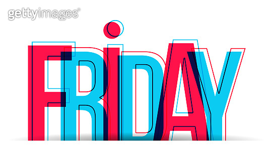 The word Friday. Vector sign text isolated on a white background. 이미지 ...