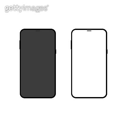 New version of slim smartphone similar to iphone with blank white and ...