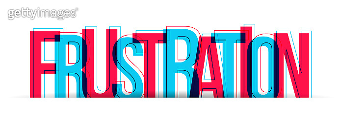 The word Frustration. Vector letters isolated on a white background 이미지 ...