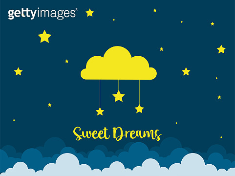 Night scene with moon and stars. Nightly sky with large moon. Good ...