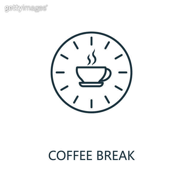 Coffee Break outline icon. Thin line concept element from productivity ...