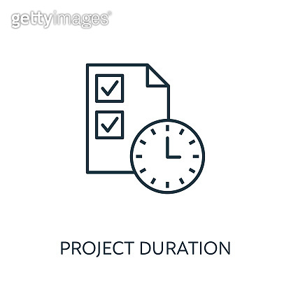 Project Duration outline icon. Thin line concept element from risk ...