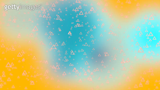 Abstract geometric theme with glittering triangle particles over ...