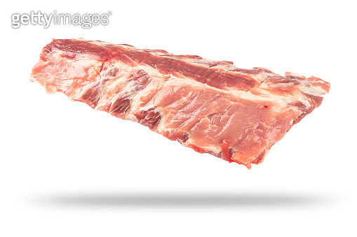 Raw pork meat ribs isolated on white background. Fresh pork meat ribs ...