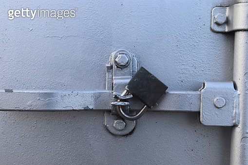 Silver colored industrial Intermodal Shipping Container Door Lock ...
