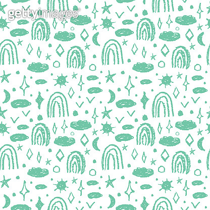 Seamless pattern white green mint lines chalk grid design, abstract ...