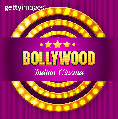 India Bollywood cinema element poster. Vintage indian classic movie ...