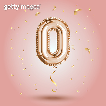Elegant Pink Greeting celebration number 0 zero promo number 0 foil ...