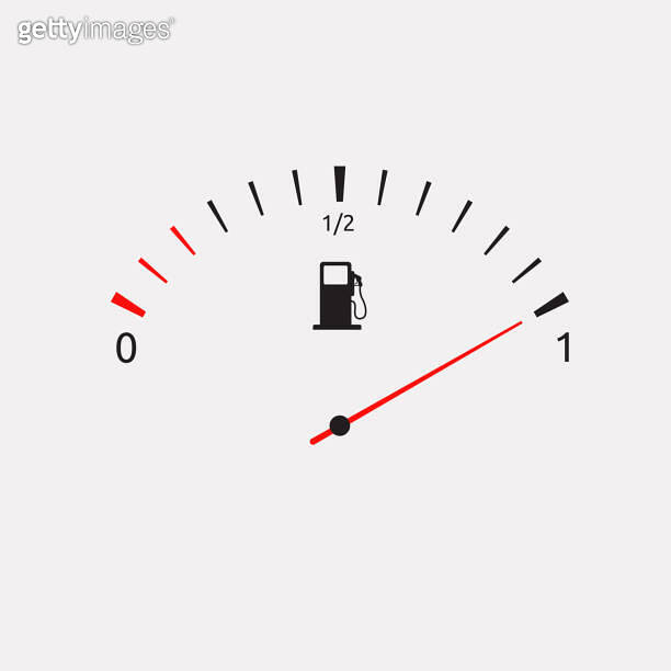 White Fuel gauge isolated in white background. Fuel indicators gas ...