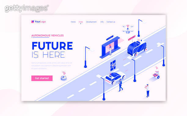 Flat Modern design of website template - Autonomous Vehicles ...