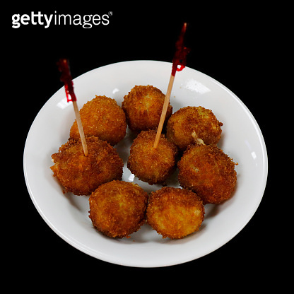 risotto arancini balls, deep fried breaded rice balls, italian food ...