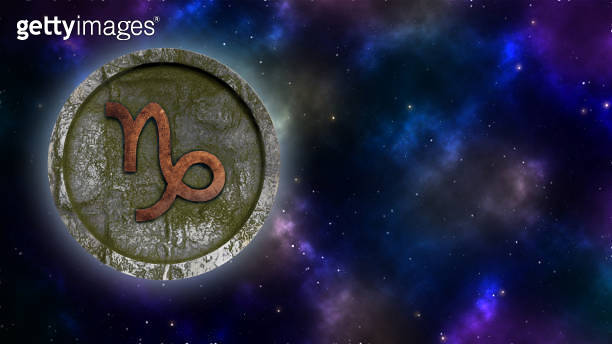 Horoscope sign Capricorn bronze and stone 이미지 (1289752174) - 게티이미지뱅크