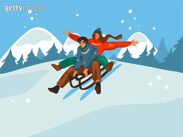 Hand drawn vector abstract fun stock flat Merry Christmas,and Happy New ...