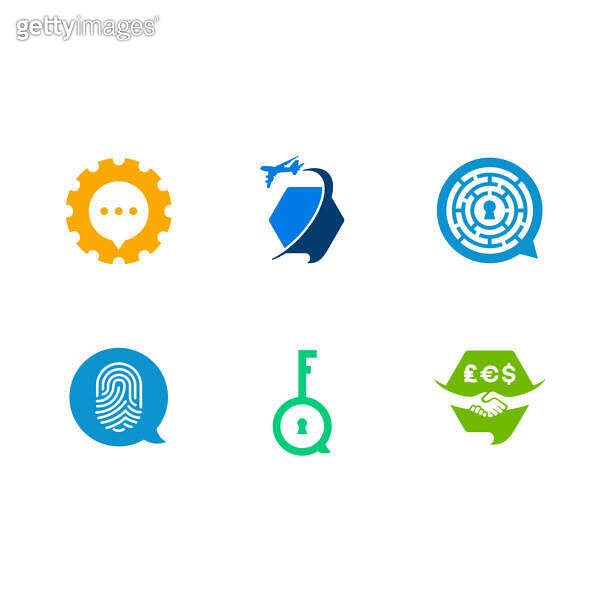 Set of Discussion logo template, Set of Talk logo designs vector 이미지 ...