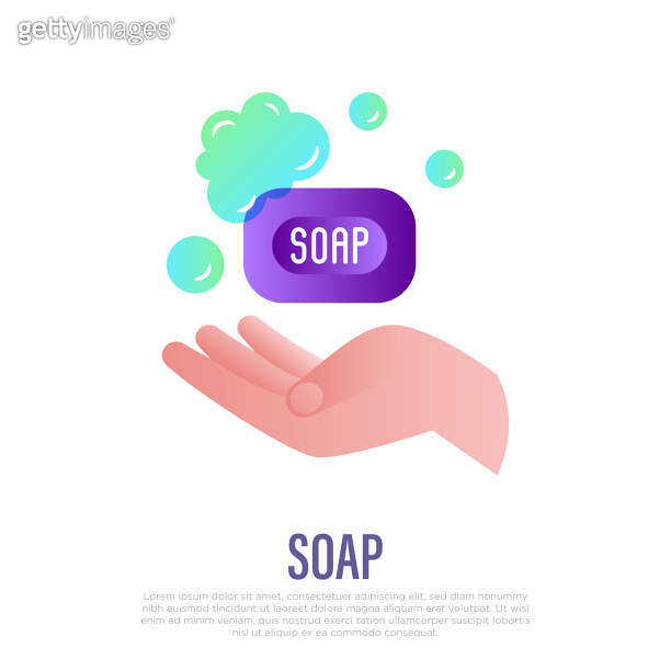Clean your hands with soap. Gradient icon. Hygiene for prevention ...