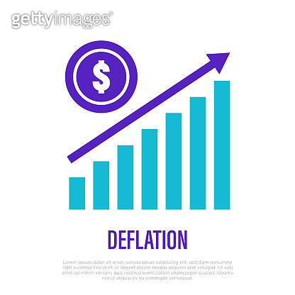 Dollar deflation, chart of cost increasing. Financial growth. Thin line ...