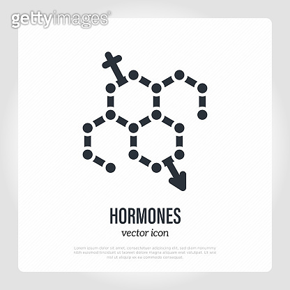 Hormones thin line icon. Molecular structure. Healthcare and medical ...