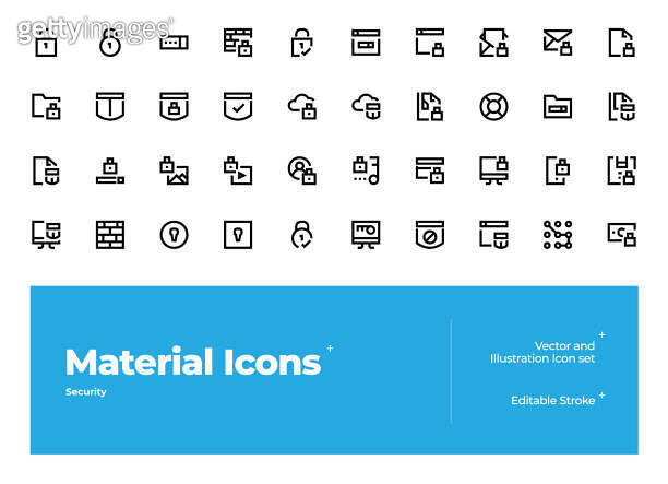 Material Vector Icon design Icons set of Security. Simple and Minimal ...