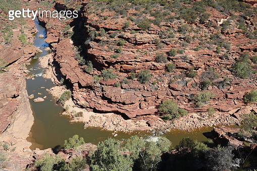 Z Bend, a sharp meander of the Murchison River gorge in Kalbarri ...