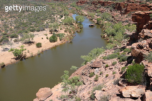 Z Bend, a sharp meander of the Murchison River gorge in Kalbarri ...