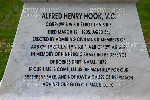 The grave of Alfred Henry Hook VC in the village of Churcham in ...