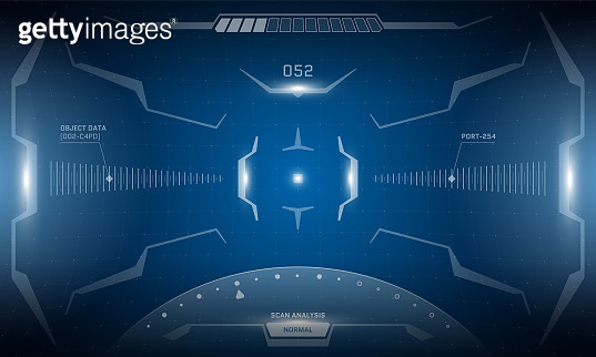 VR HUD futuristic interface cyberpunk screen design. Sci-fi virtual ...