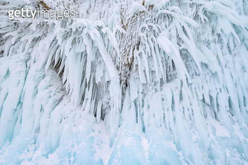 Spectacular landscape of an ice formation such as Ice spike and Icicle ...
